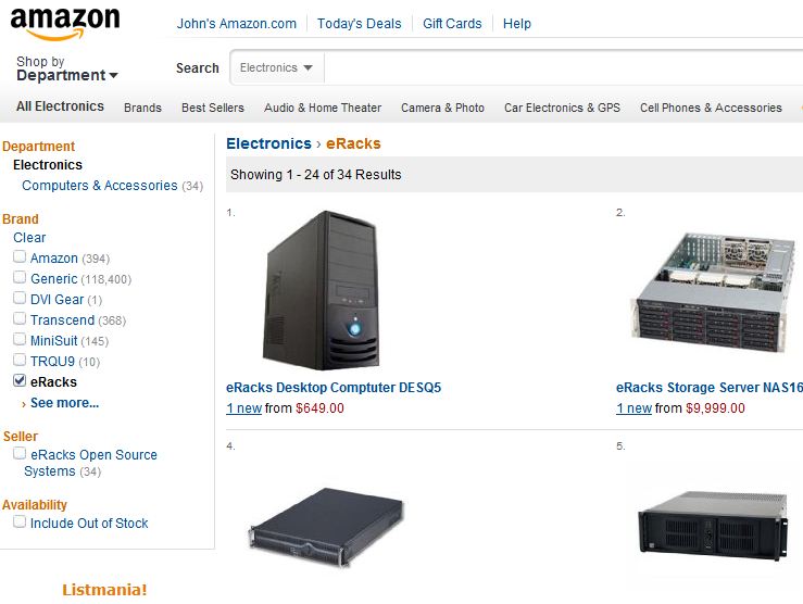 eRacks launches Amazon storefront – eRacks Systems Tech Blog